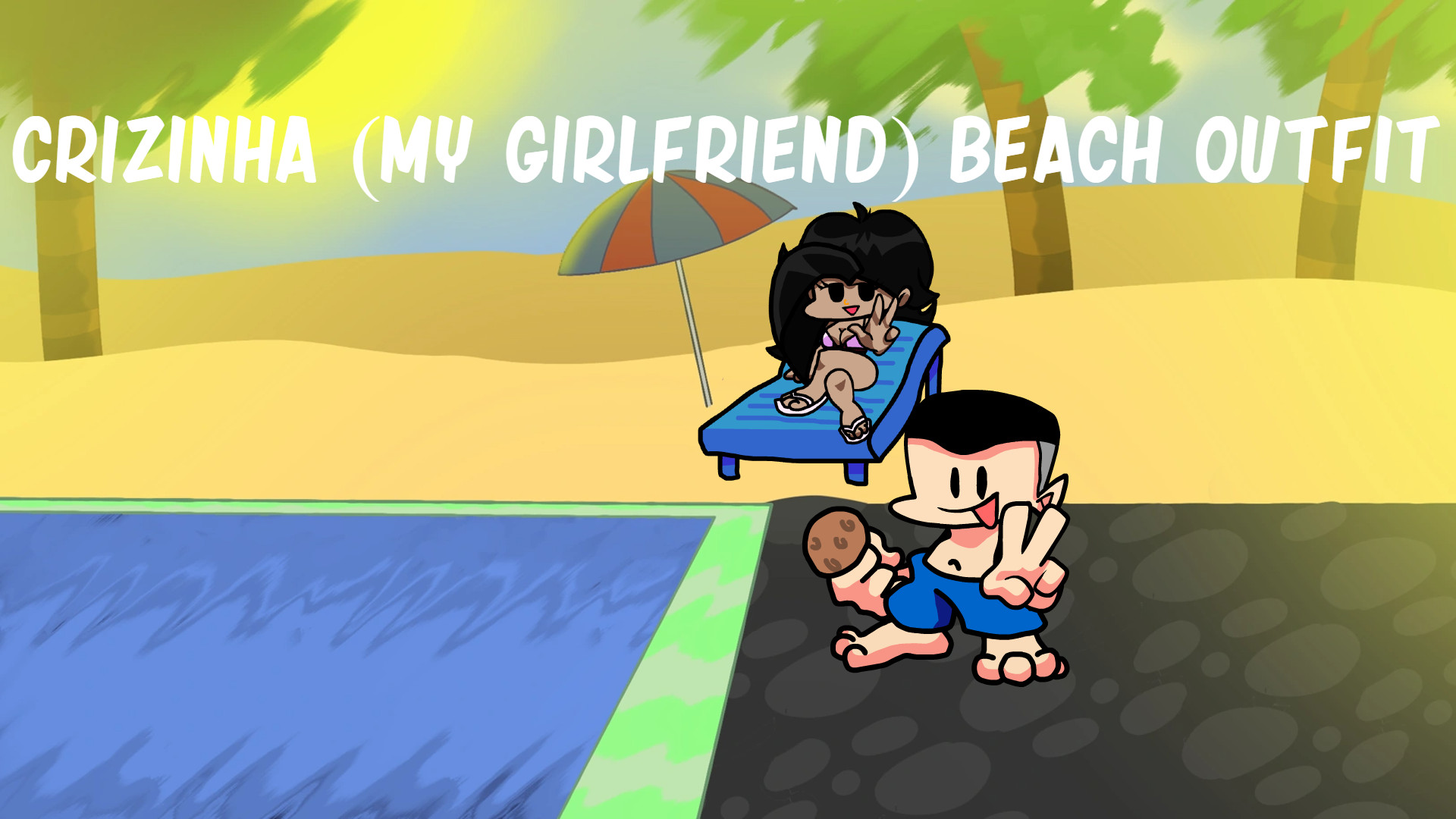 Crizinha (My Girlfriend) Beach Outfit + FLA Mod for Friday Night Funkin' | FNF Mods