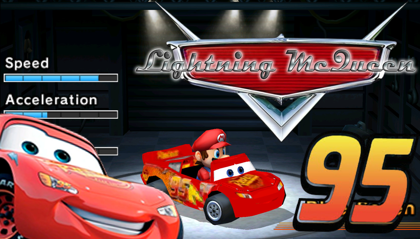 Lightning McQueen Kart (Over Blue Seven) Mod for Mario Kart 7 | MK7 Mods