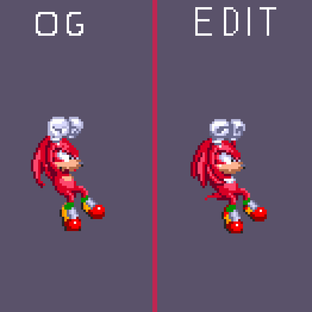 Knuckles Sprite improvements Mod for Sonic 3 A.I.R. | S3AIR Mods
