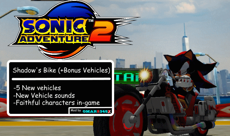 Shadow's Bike (+ Bonus Vehicles) Mod for Sonic Adventure 2 | SA2 Mods