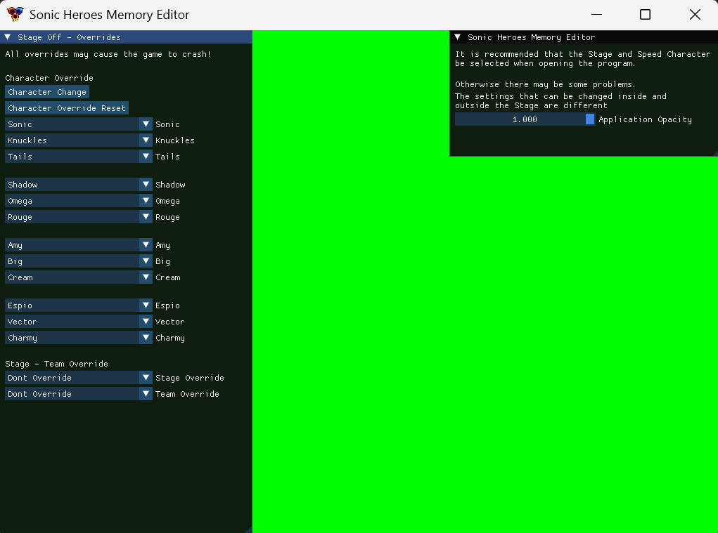 Sonic Heroes Memory Editor Mod for Sonic Heroes | SH Mods