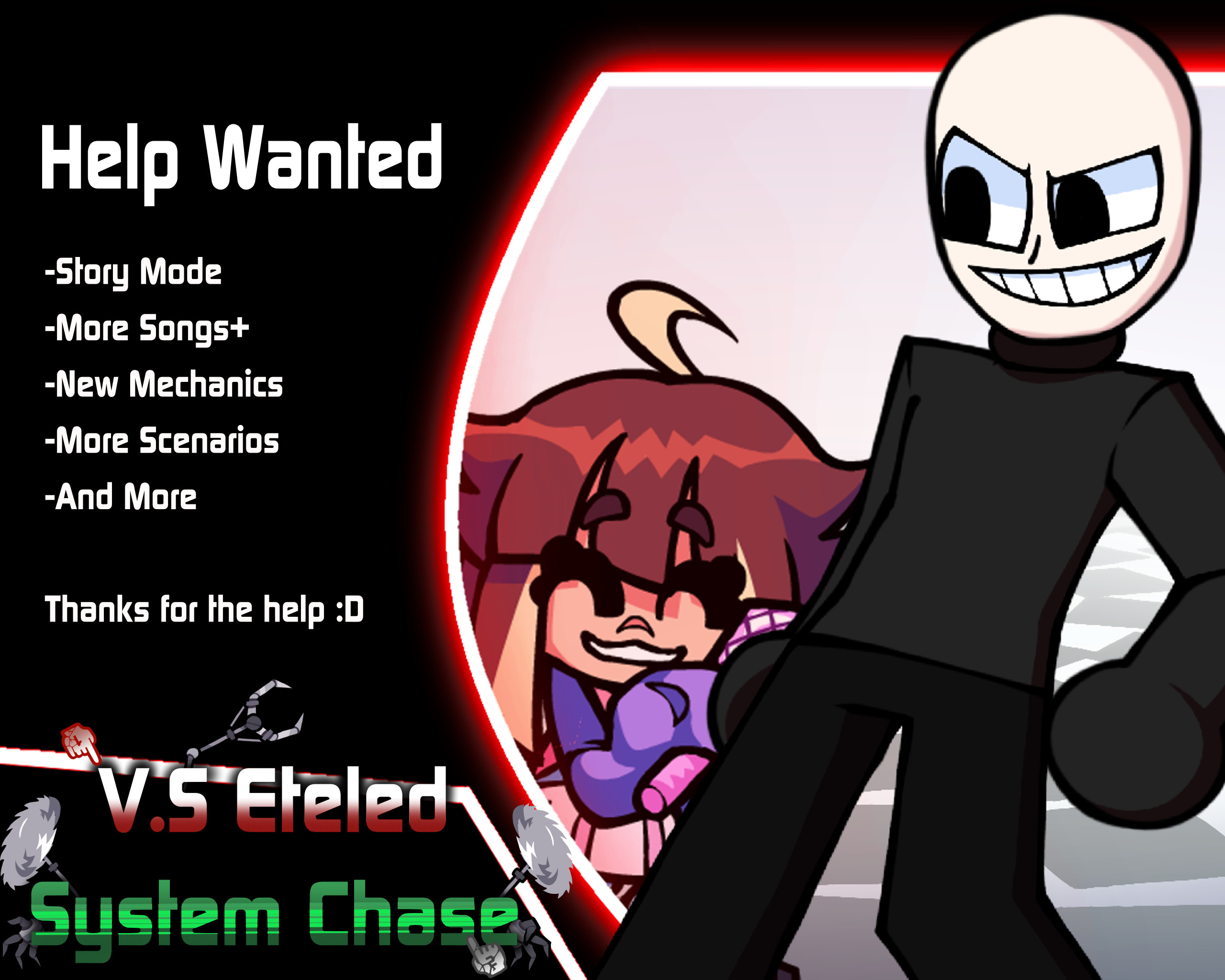 Vs Eteled - System-Chase (Demo) Mod for Friday Night Funkin' | FNF Mods