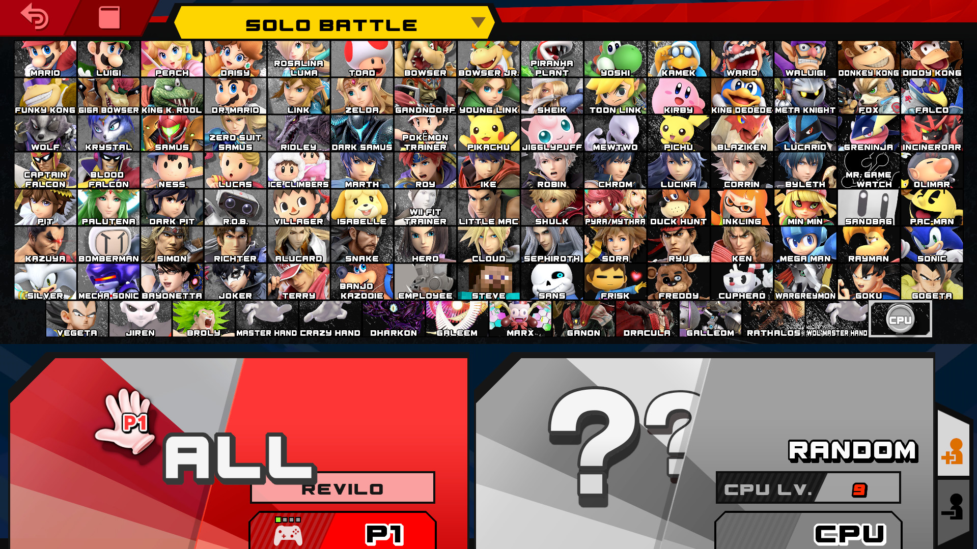 Frisk Mii Swordfighter UI Mod for Super Smash Bros. Ultimate | SSBU Mods