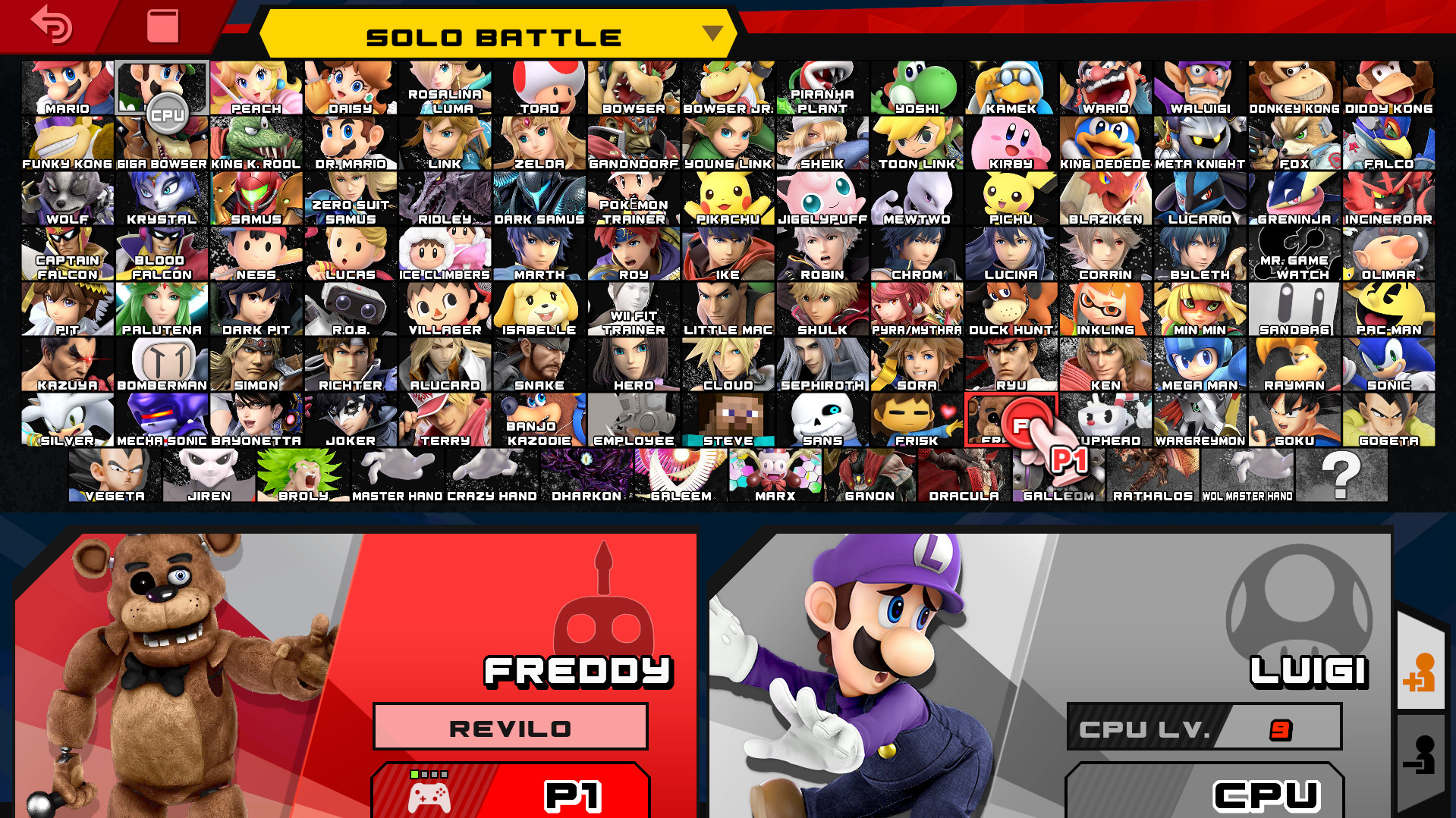 Freddy Mii Brawler UI Mod for Super Smash Bros. Ultimate | SSBU Mods