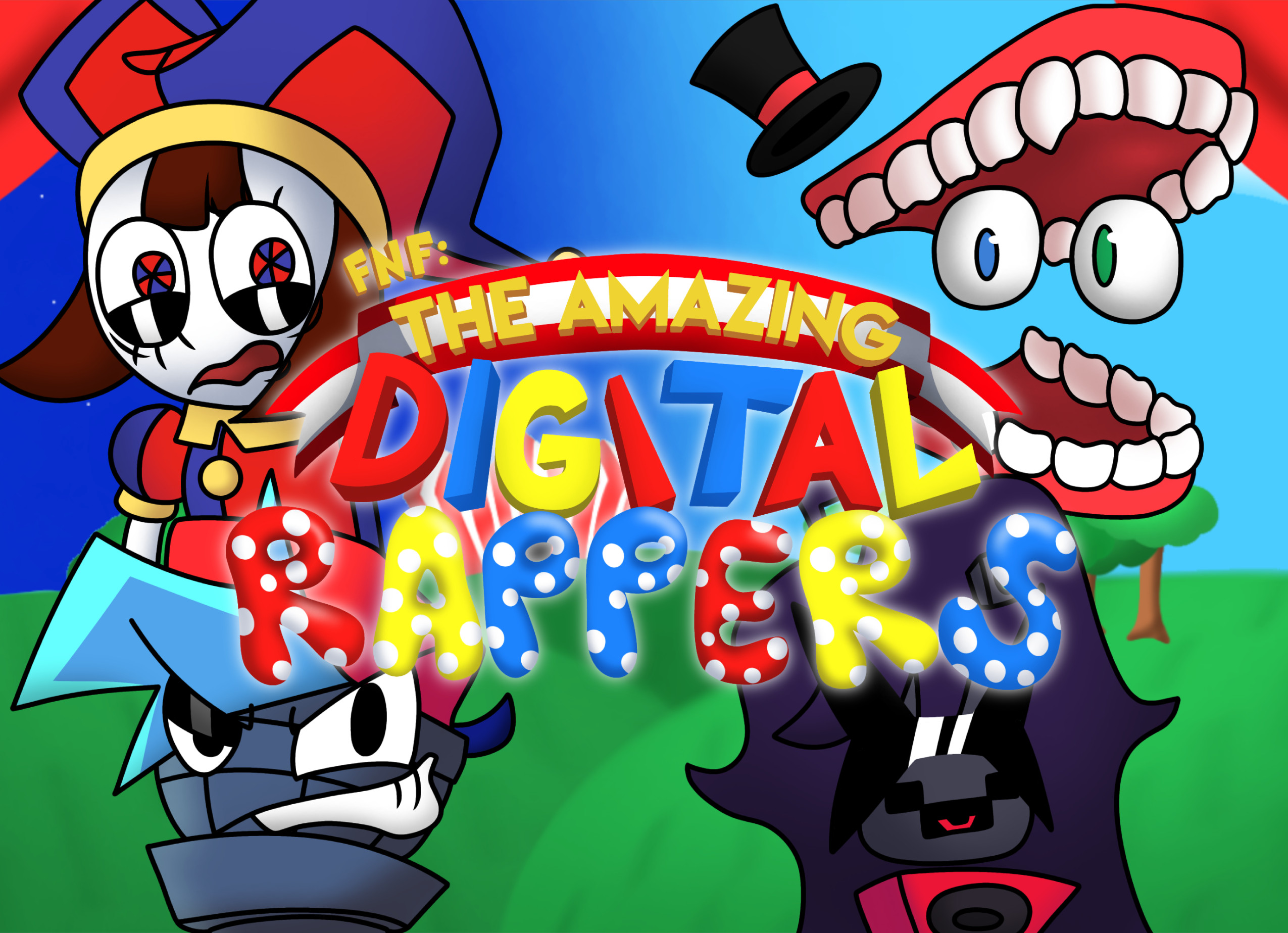 FnF: The Amazing Digital Rappers Demo Mod for Friday Night Funkin ...