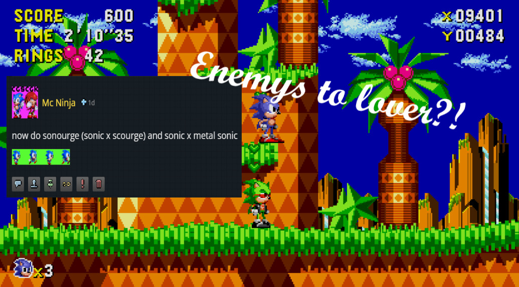 Scourge the hedgehog over Amy. Mod for Sonic CD (2011) | SCD Mods