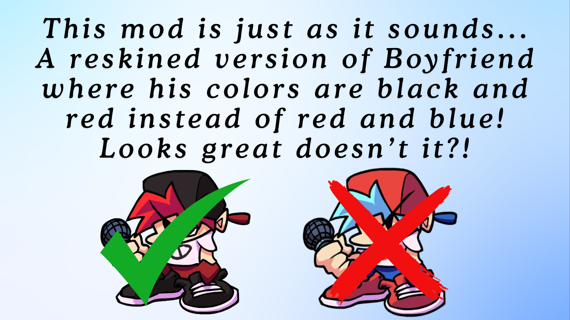 Boyfriend Red and Black Reskin (UPD) Mod for Friday Night Funkin' | FNF ...