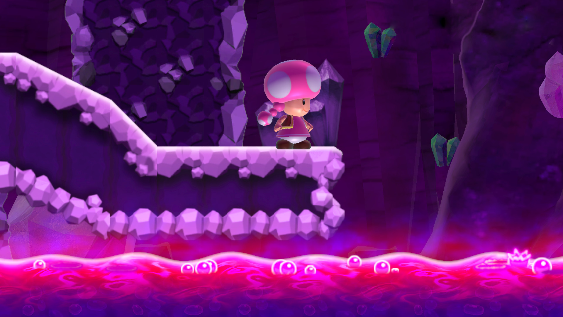 Crystal Caves | NSMBU Custom Theme Mod for Super Mario Maker 2 | SMM2 Mods