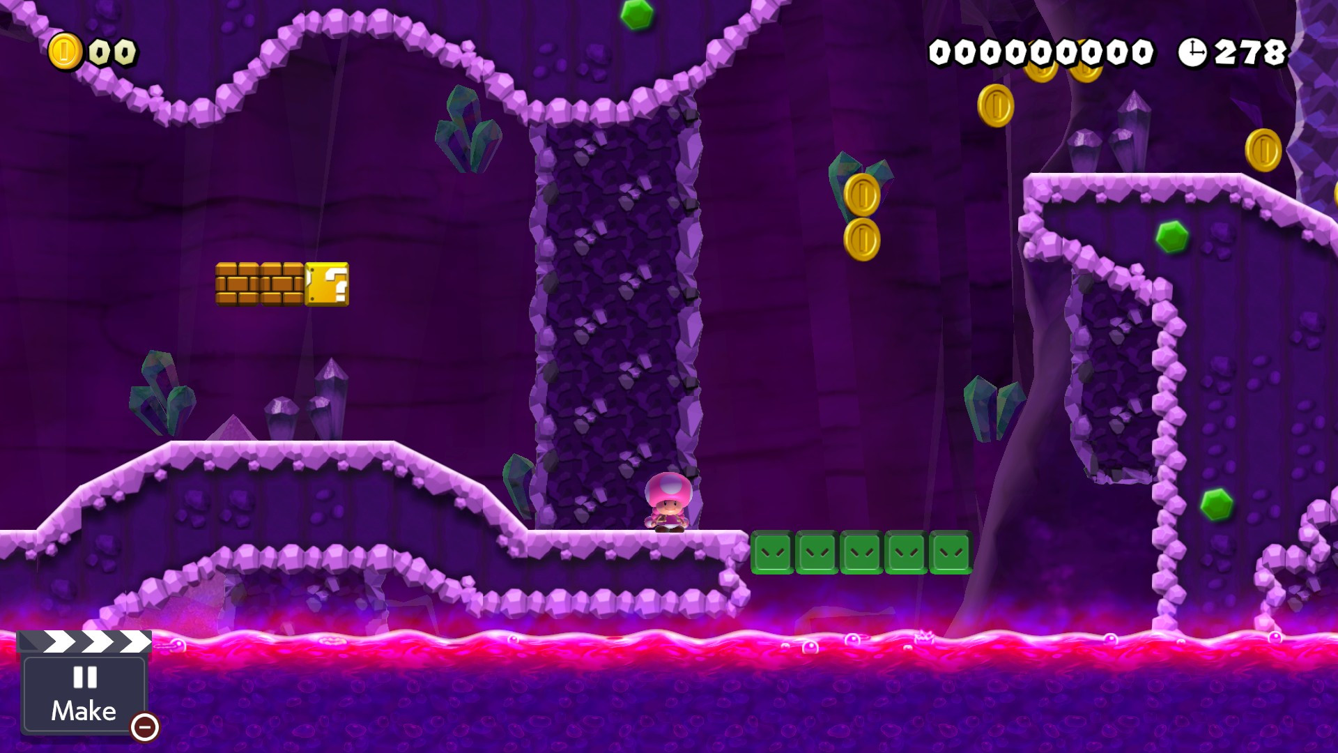 Crystal Caves | NSMBU Custom Theme Mod for Super Mario Maker 2 | SMM2 Mods