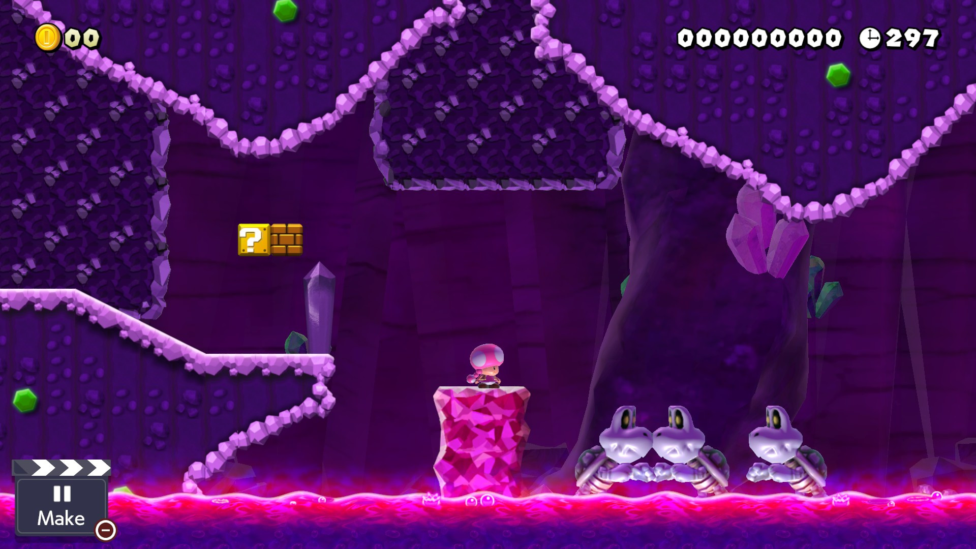 Crystal Caves | NSMBU Custom Theme Mod for Super Mario Maker 2 | SMM2 Mods