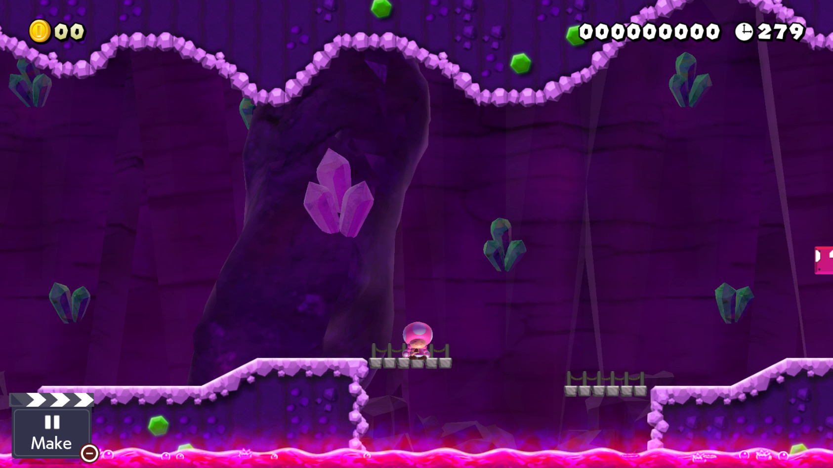 Crystal Caves | NSMBU Custom Theme Mod for Super Mario Maker 2 | SMM2 Mods