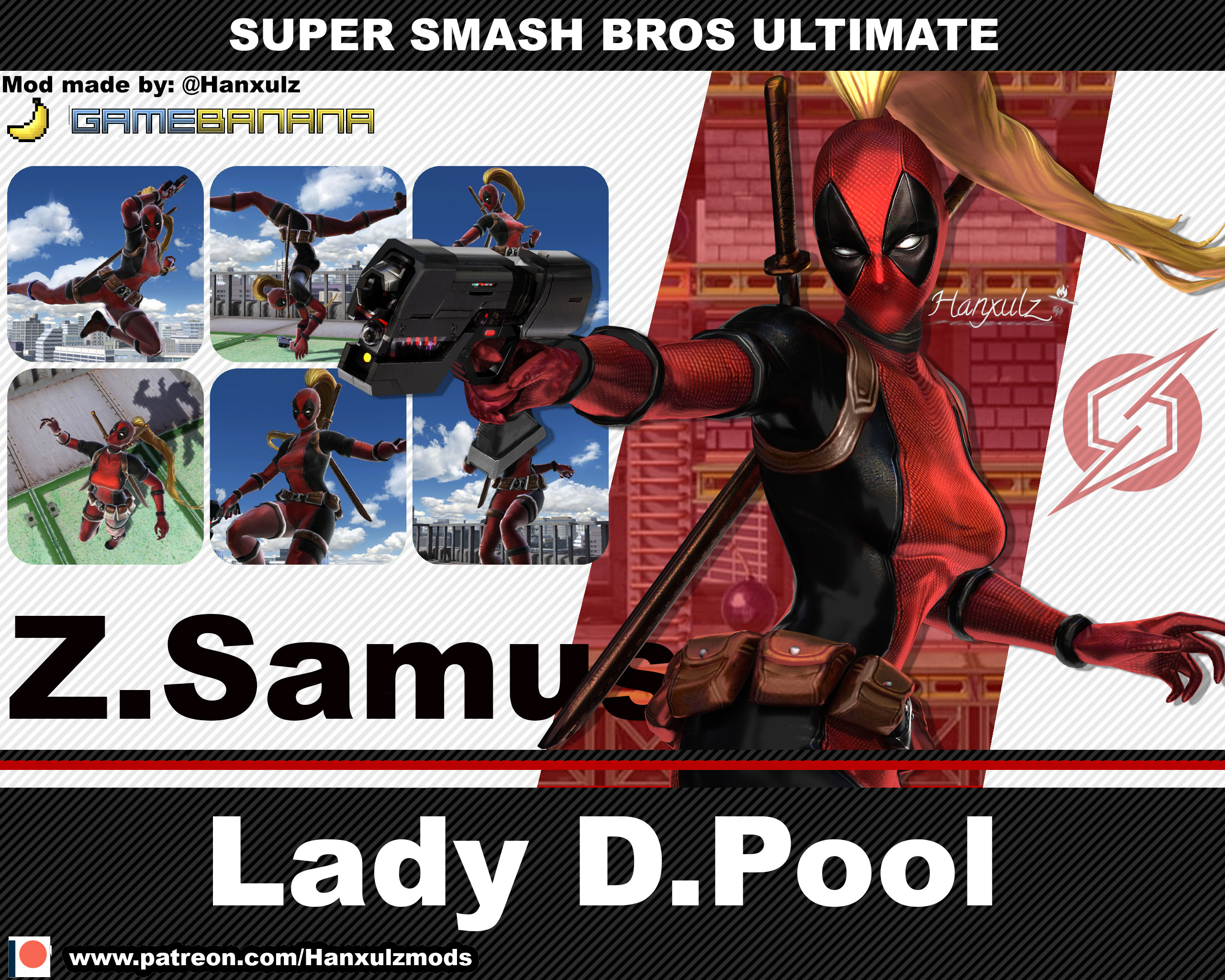 Z.Samus (Marvel - Lady DeadPool) Mod for Super Smash Bros. Ultimate ...
