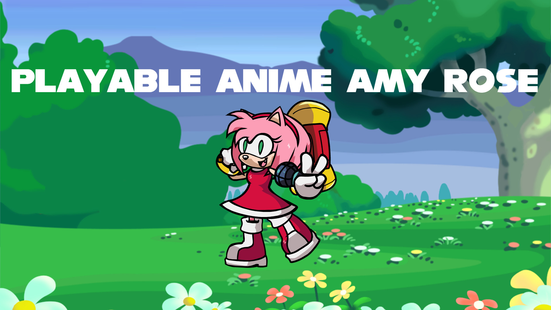 Playable Anime Amy Rose + FLA Mod for Friday Night Funkin' | FNF Mods