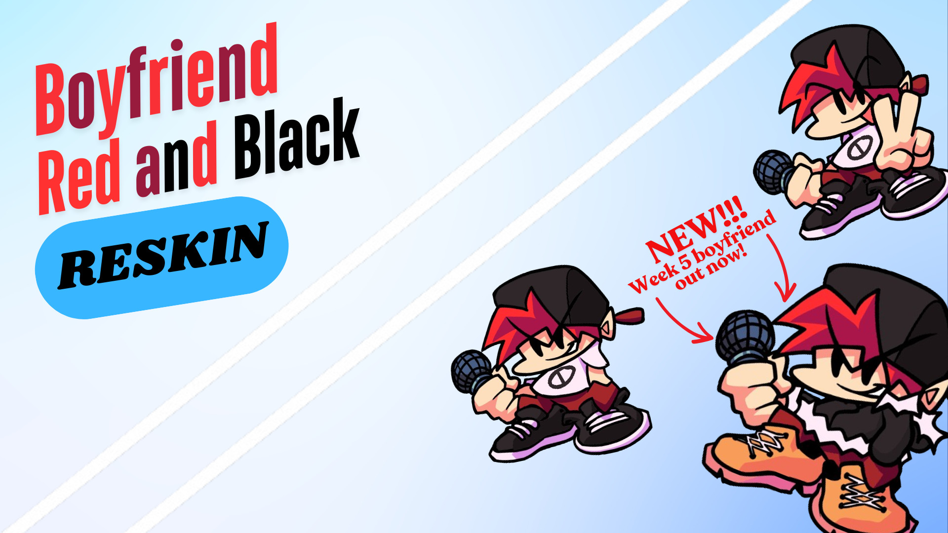Boyfriend Red and Black Reskin (UPD) Mod for Friday Night Funkin' | FNF ...