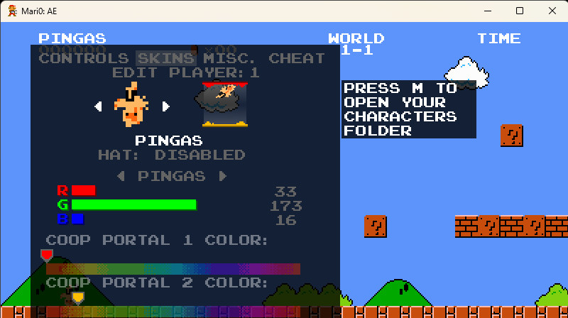 Playble Pingas (Joke Character) Mod for Mari0 | Mari0 Mods