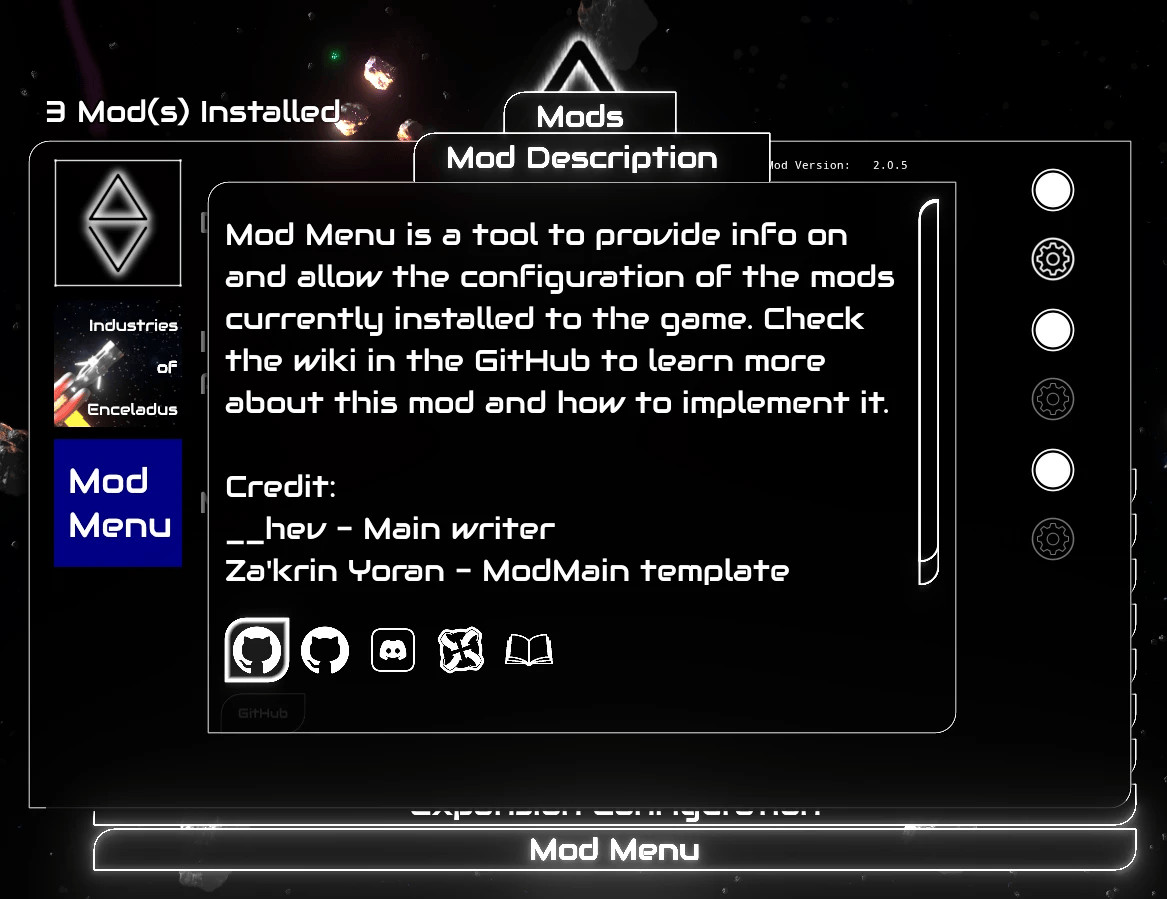 Mod Menu Mod for ΔV: Rings of Saturn | DV: RoS Mods