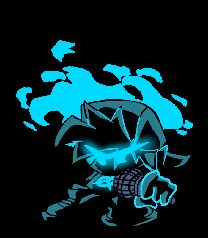 Nightmare BF Blue skin Mod for Friday Night Funkin' | FNF Mods