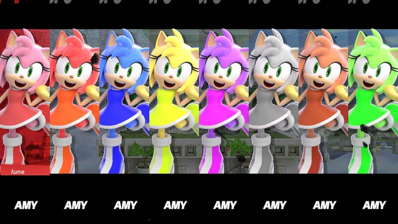 Amy Rose Recolours Mod for Super Smash Bros. Ultimate | SSBU Mods
