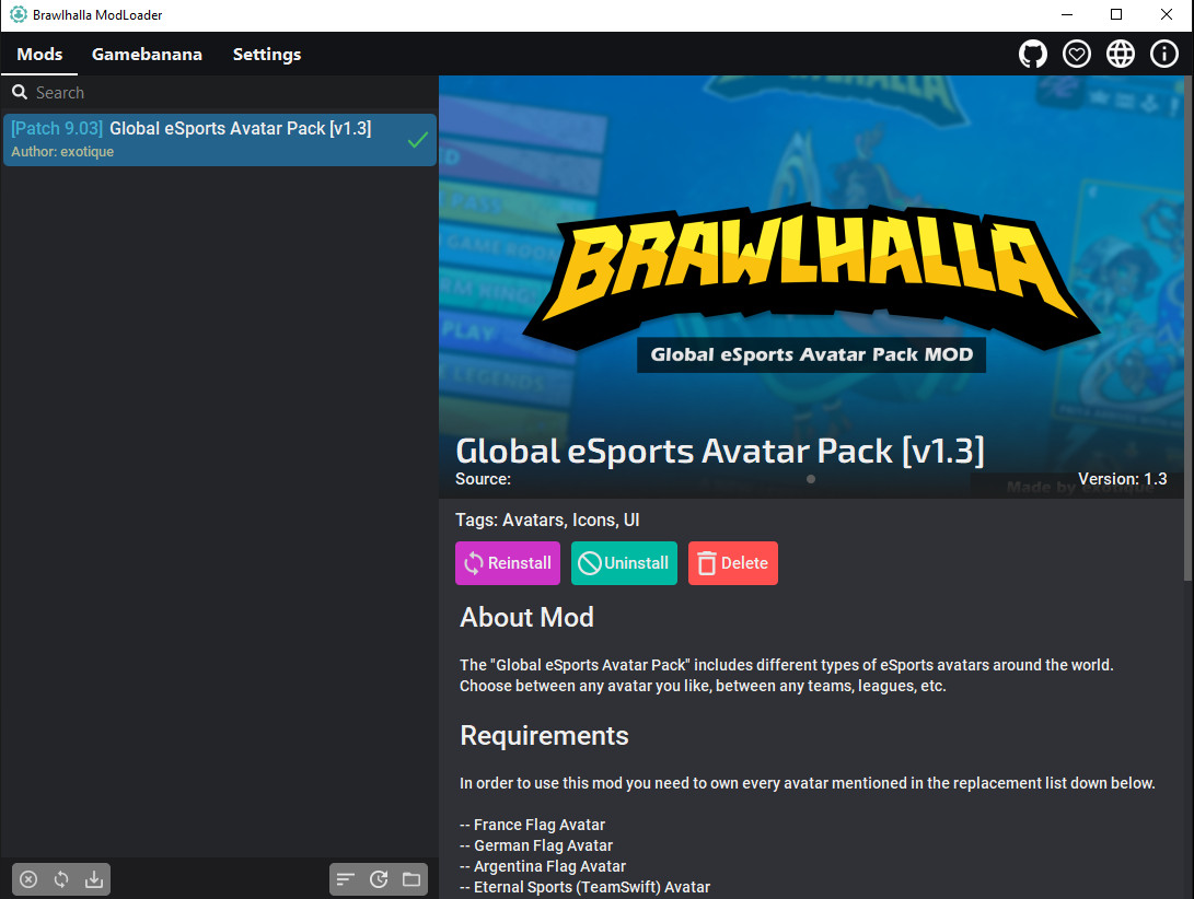 Global eSports Avatar Pack [v1.5] Mod for Brawlhalla | BHalla Mods