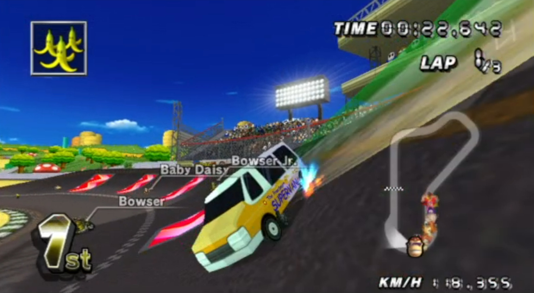 Freesmart Supervan over Flame Rider (Funky Kong) Mod for Mario Kart Wii ...