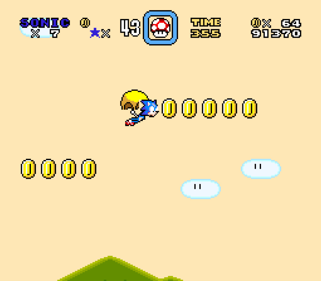 Sonic in Super Mario World Improved Mod for Super Mario World | SMW Mods