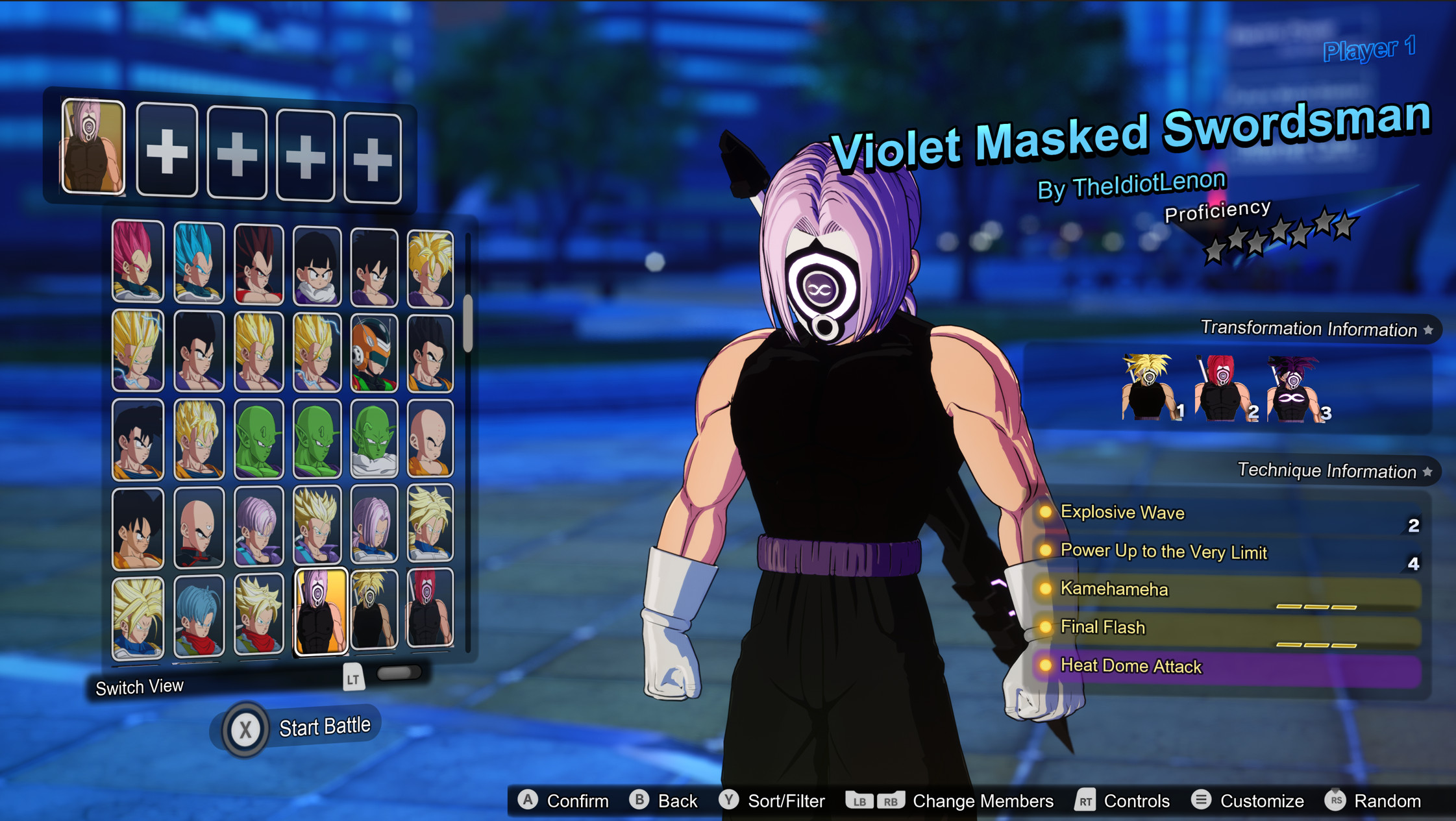 Lenon's Violet Masked Swordsman Mod for Dragon Ball: Sparking! ZERO ...
