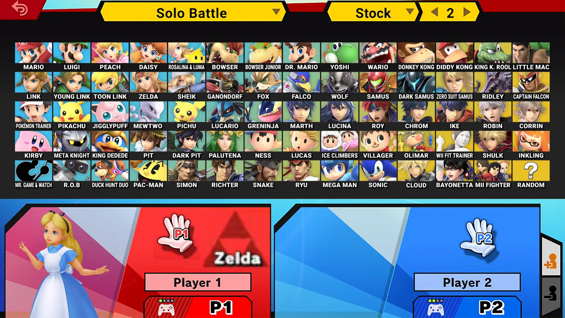 Disney Cartoon Alice over Zelda UI Mod for Super Smash Bros. Ultimate ...