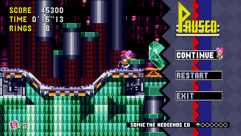 CD Timeless Pause Menu Mod for Sonic CD (2011) | SCD Mods