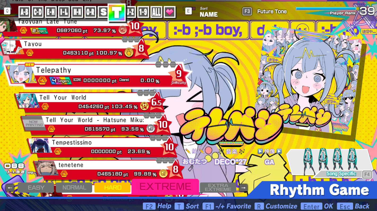 テレパシ | Telepathy Mod for Hatsune Miku: Project DIVA Mega Mix+ ...