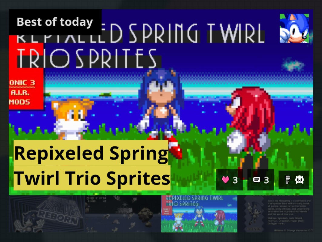 Repixeled Spring Twirl Trio Sprites Mod for Sonic 3 A.I.R. | S3AIR Mods