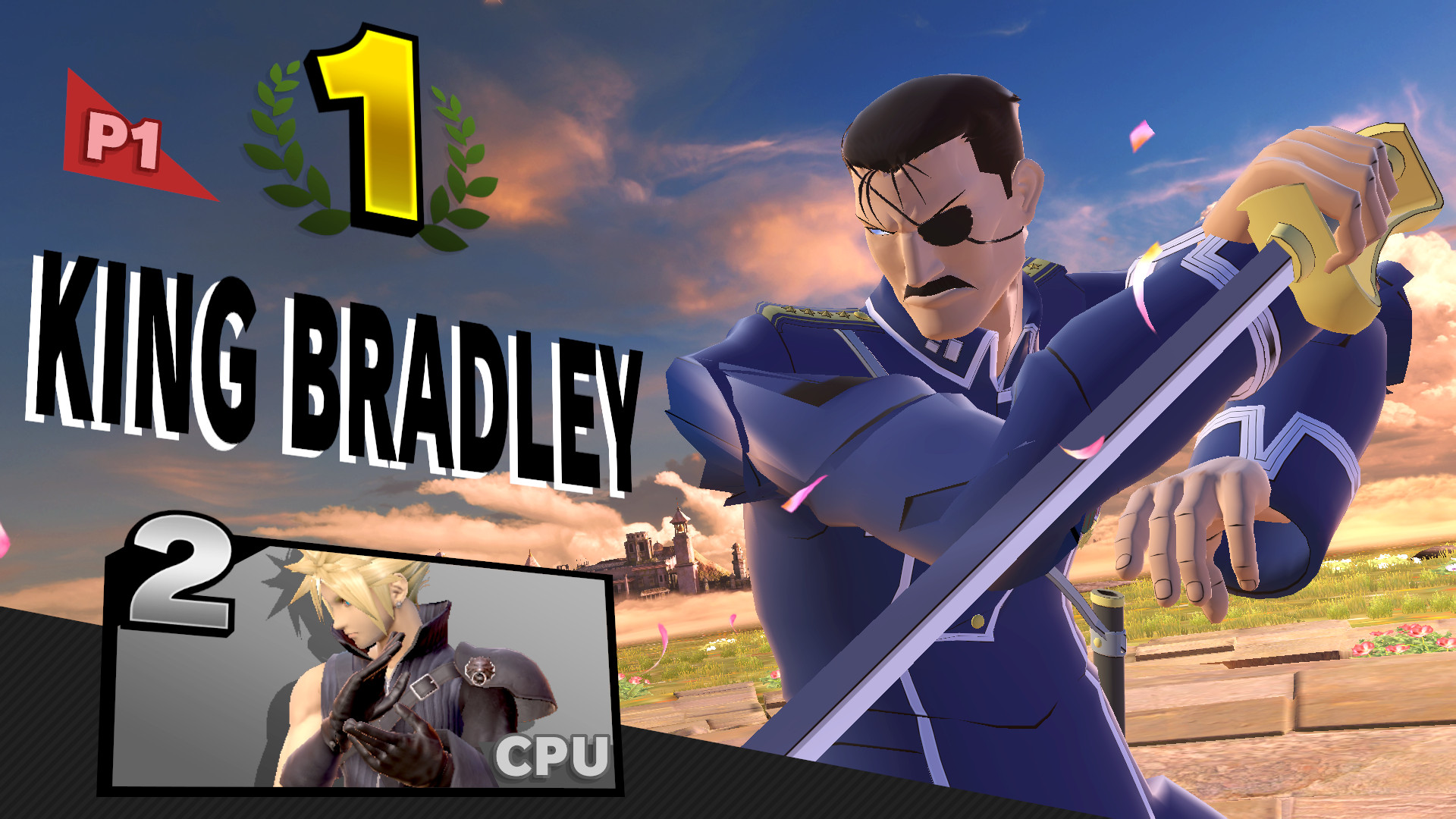 King Bradley over Marth (Request) Mod for Super Smash Bros. Ultimate | SSBU Mods