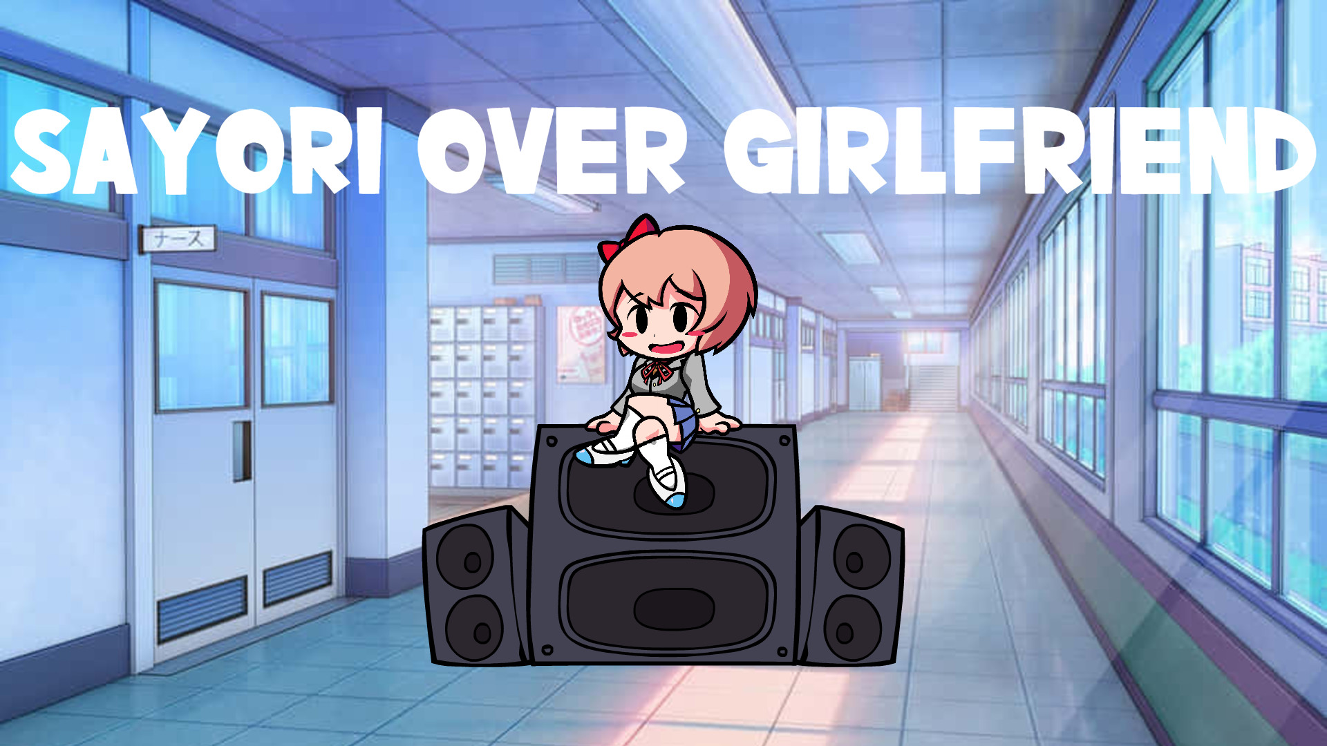Sayori over Girlfriend + FLA Mod for Friday Night Funkin' | FNF Mods