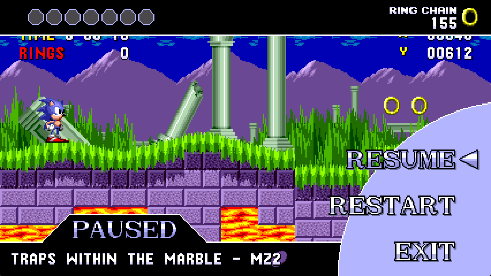 Pause Menu Stage Names Mod for Sonic the Hedgehog Forever | S1F Mods