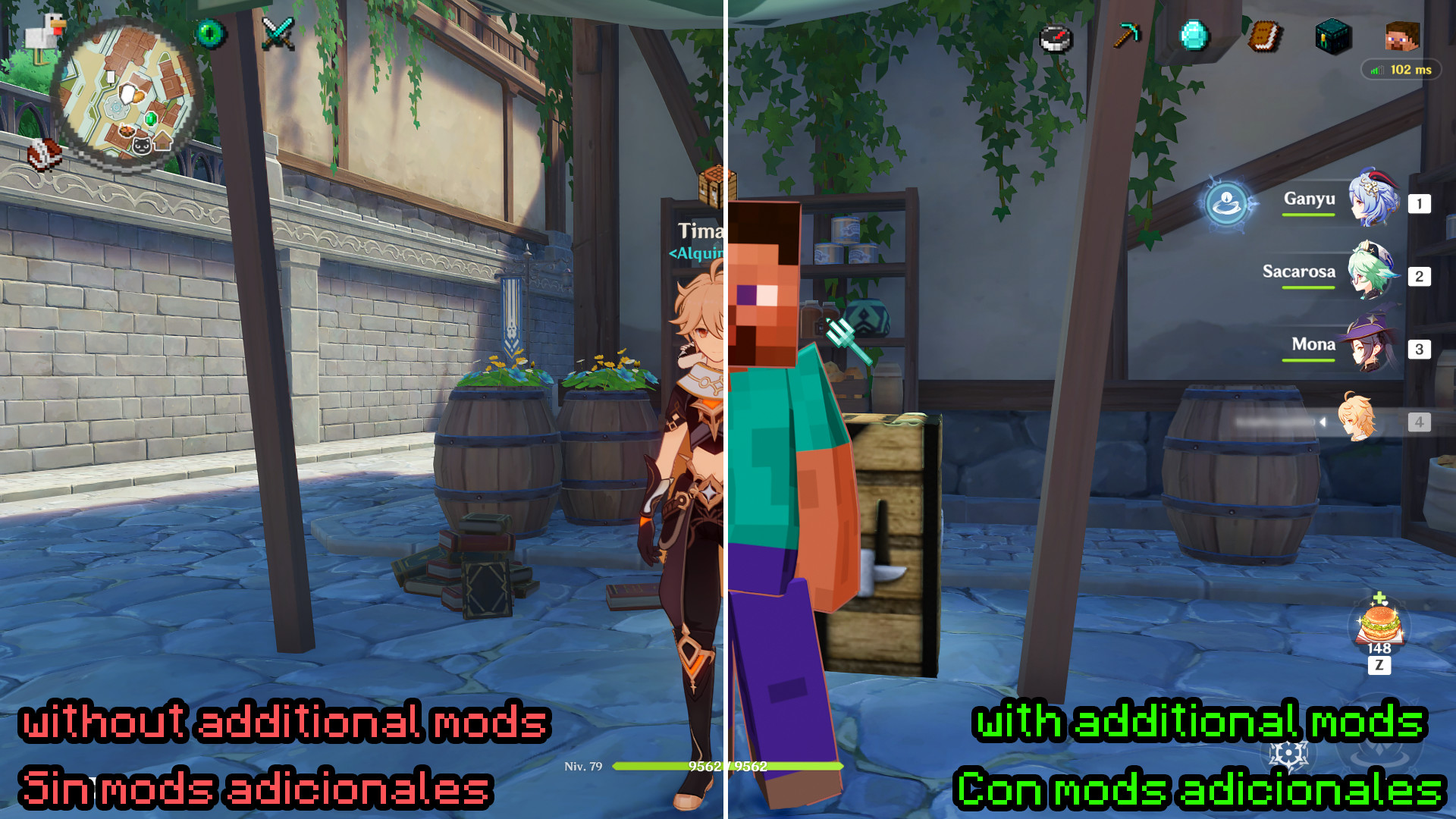 Minecraft CraftTP / UI modified Mod for Genshin Impact | GI Mods