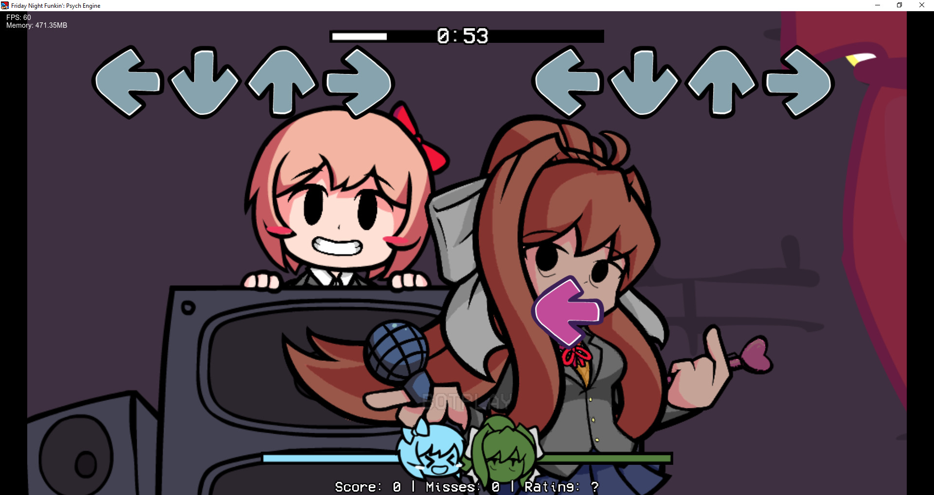Sayori over GF (Remake) Mod for Friday Night Funkin' | FNF Mods