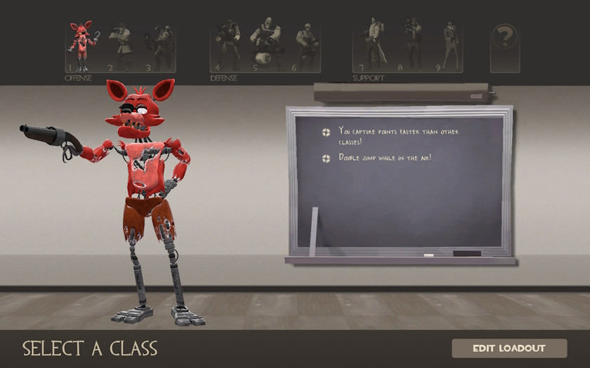 Foxy (FNaF AR) over Scout Mod for Team Fortress 2 | TF2 Mods