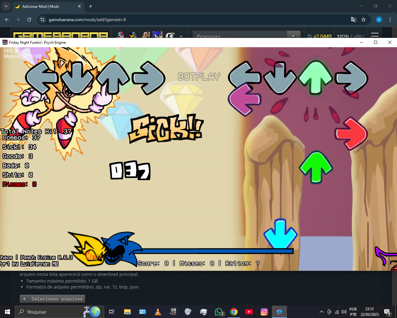Sonic Fleetway Vs Sonic.exe(Chaos)Port PE Mod for Friday Night Funkin ...