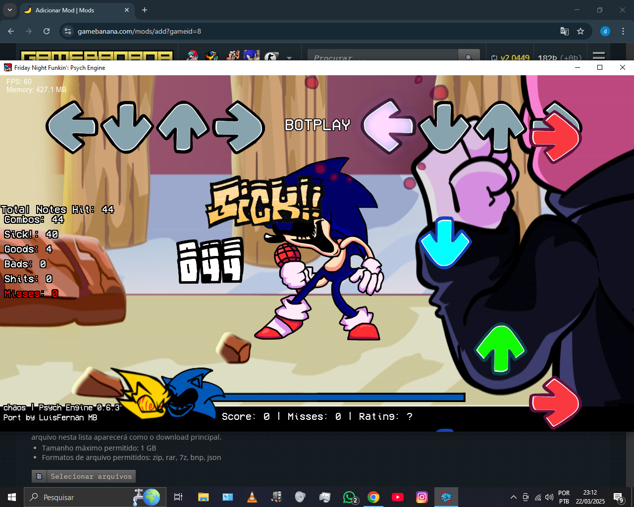 Sonic Fleetway Vs Sonic.exe(Chaos)Port PE Mod for Friday Night Funkin ...