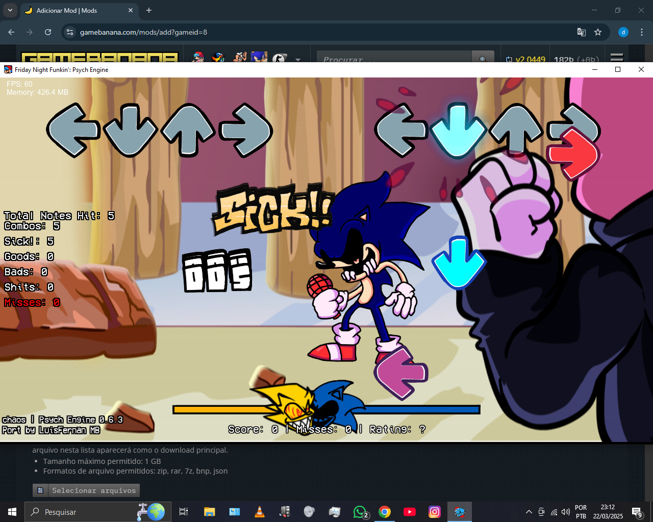 Sonic Fleetway Vs Sonic.exe(Chaos)Port PE Mod for Friday Night Funkin ...