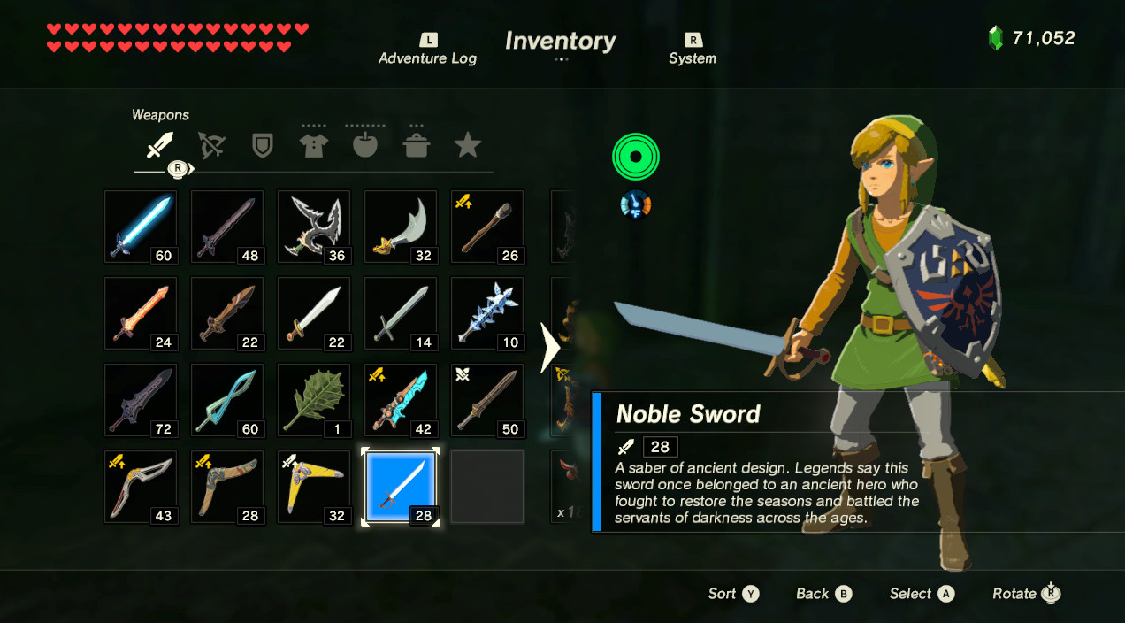 Noble Sword Mod for The Legend of Zelda: Breath of the Wild (WiiU ...
