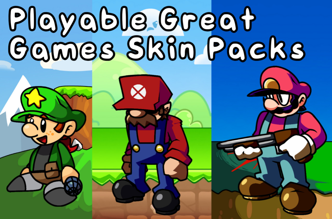 Playable Great Games Skin Packs Mod for Friday Night Funkin' | FNF Mods