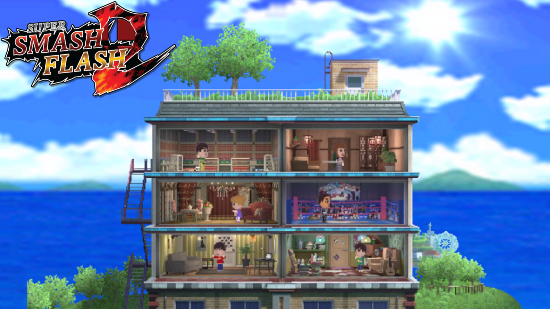 Tomodachi Life Stage (Over Silphco) Mod for Super Smash Flash 2 | SSF2 Mods