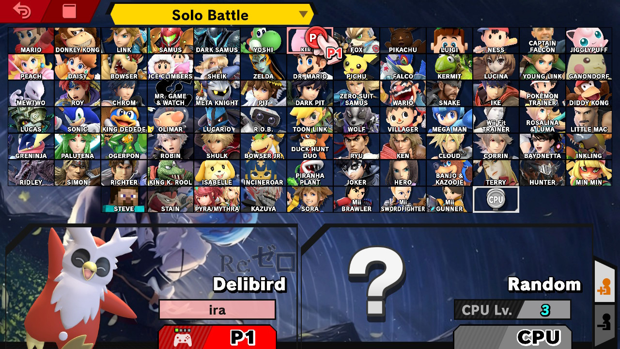 Delibird over Kirby Mod for Super Smash Bros. Ultimate | SSBU Mods