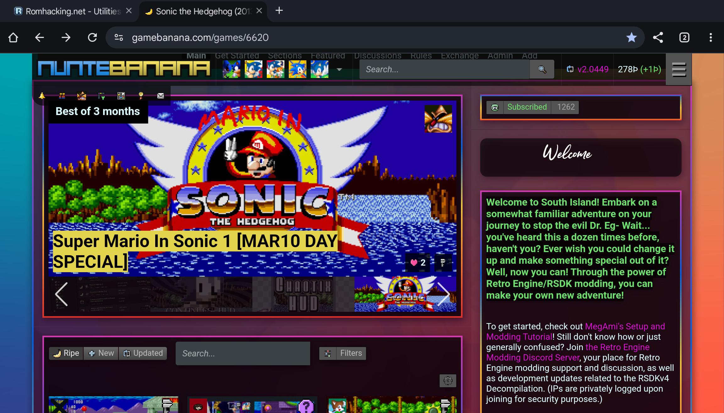 Super Mario In Sonic 1 [MAR10 DAY SPECIAL] Mod for Sonic the Hedgehog ...