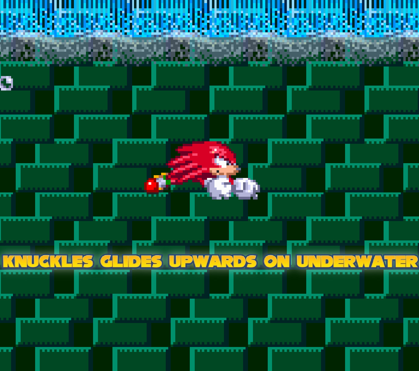Knuckles Glides upwards on underwater Mod for Sonic 3 A.I.R. | S3AIR Mods