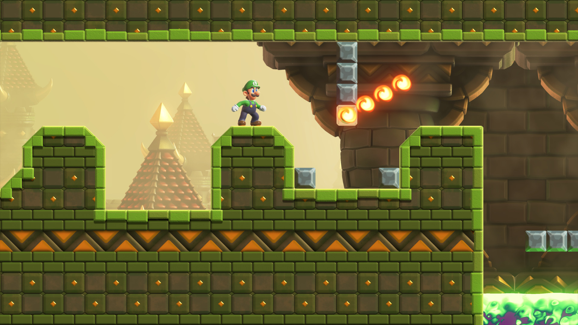 Custom Level: Fire-Bar Palace Mod for Super Mario Bros. Wonder | SMBW Mods