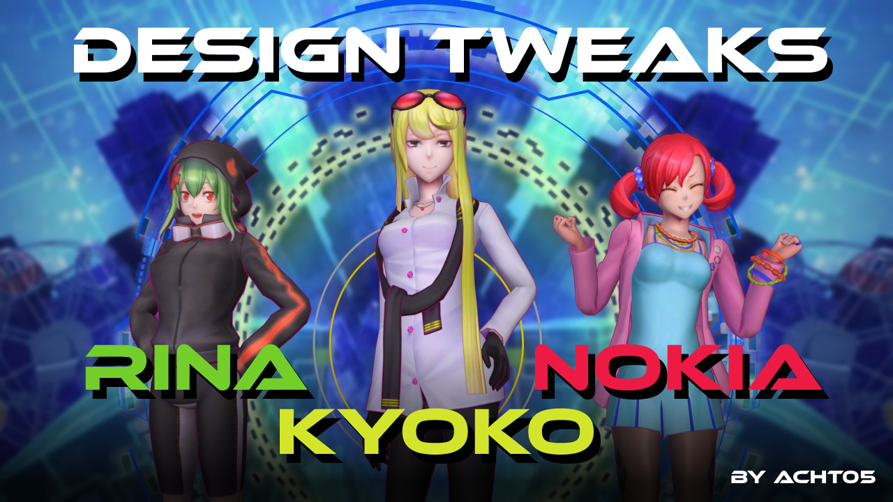 Rina, Kyoko and Nokia Design Tweaks Mod for Digimon Story Cyber Sleuth: Complete Edition | DSCS Mods