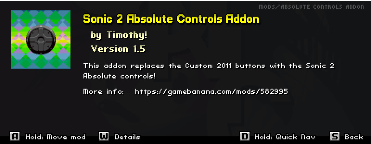 Sonic 2 Absolute Controls addon Mod for Sonic 3 A.I.R. | S3AIR Mods
