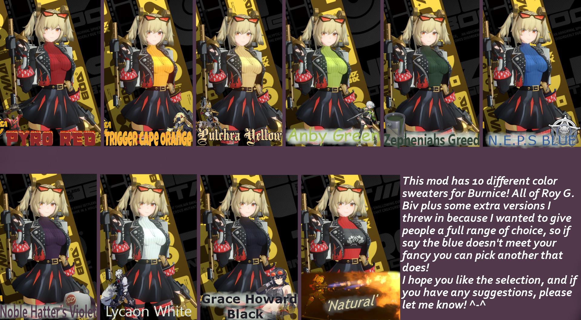 Warmer Burnice Mod for Zenless Zone Zero | ZZZ Mods