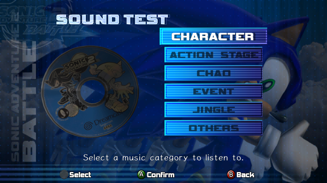 Dreamcast Sound test Disc Mod for Sonic Adventure 2 | SA2 Mods